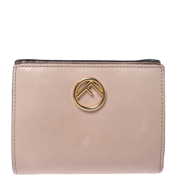 Fendi | Bags | Fendi Beige Leather Bifold F Is Compact Wallet | Poshmark